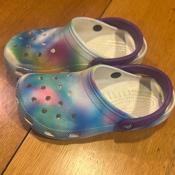 CROCS | Shoes | Crocs Blue And Purple Sandals With Cosmic Design | Poshmark